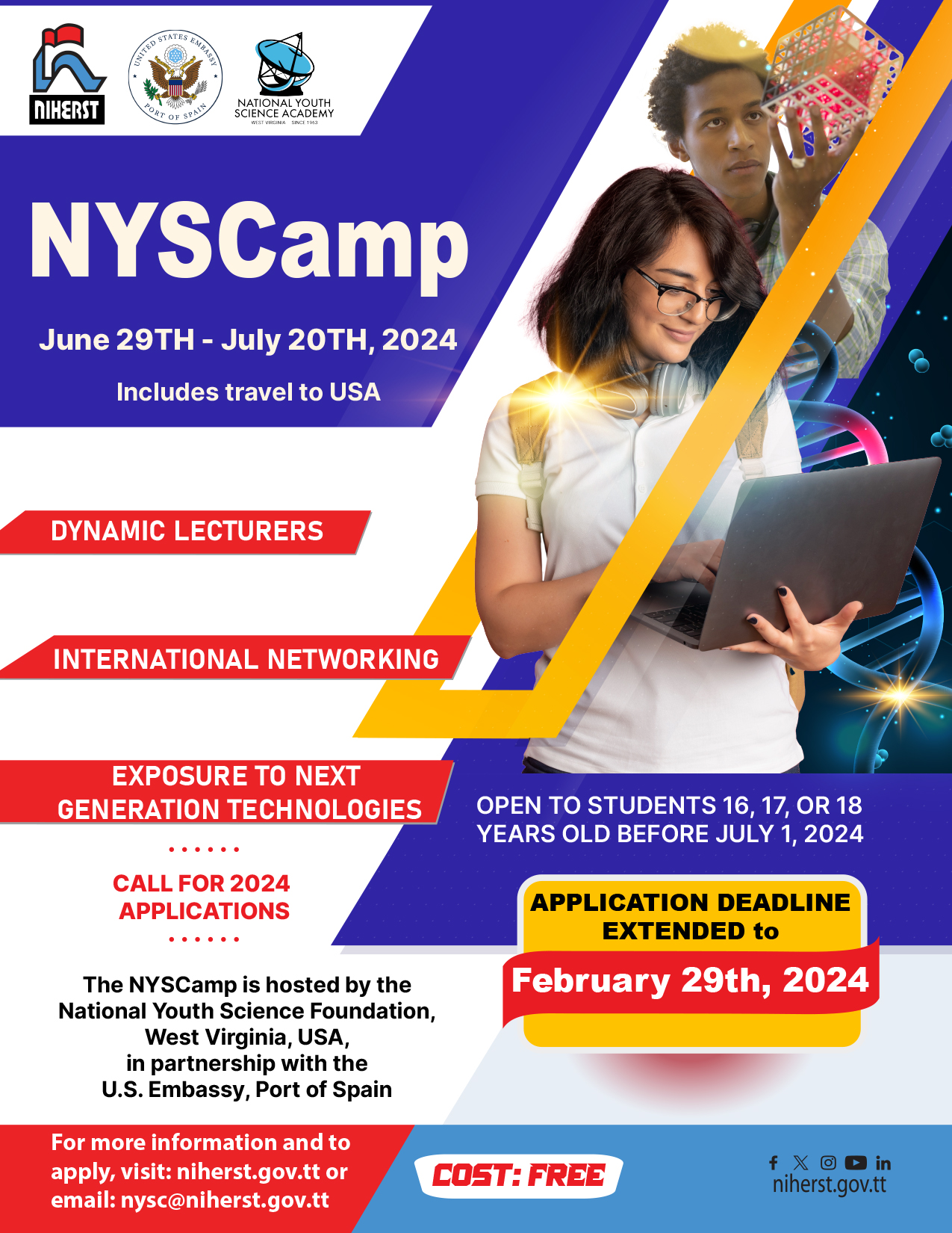 NIHERST | NYSCamp Scholarships